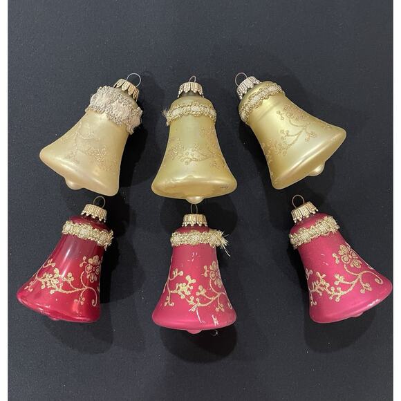 West Germany | Holiday | Vintage German Glass Bell Ornaments Set 6 ...